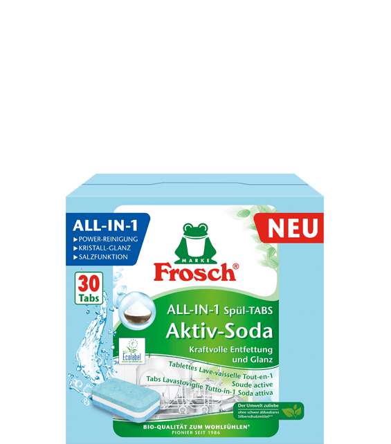 Frosch Soda All-In-One Dishwasher Tabs | frosch.at
